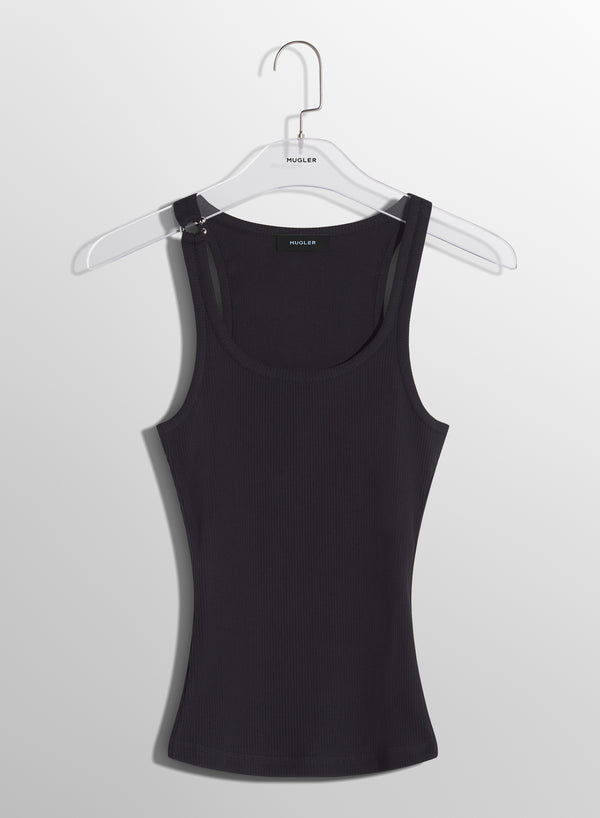 black pierced tank top | MUGLER Official Website – Mugler