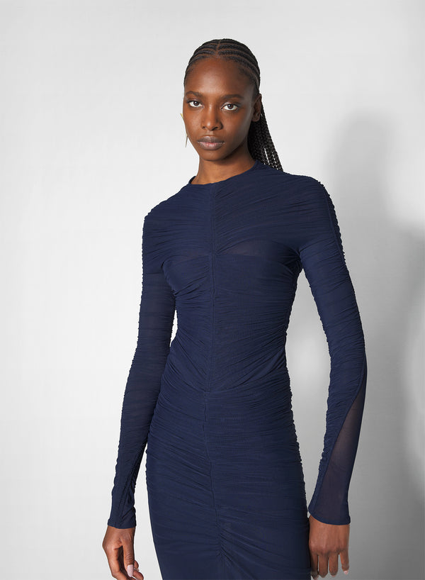 navy ruched bodysuit | MUGLER Official Website – Mugler
