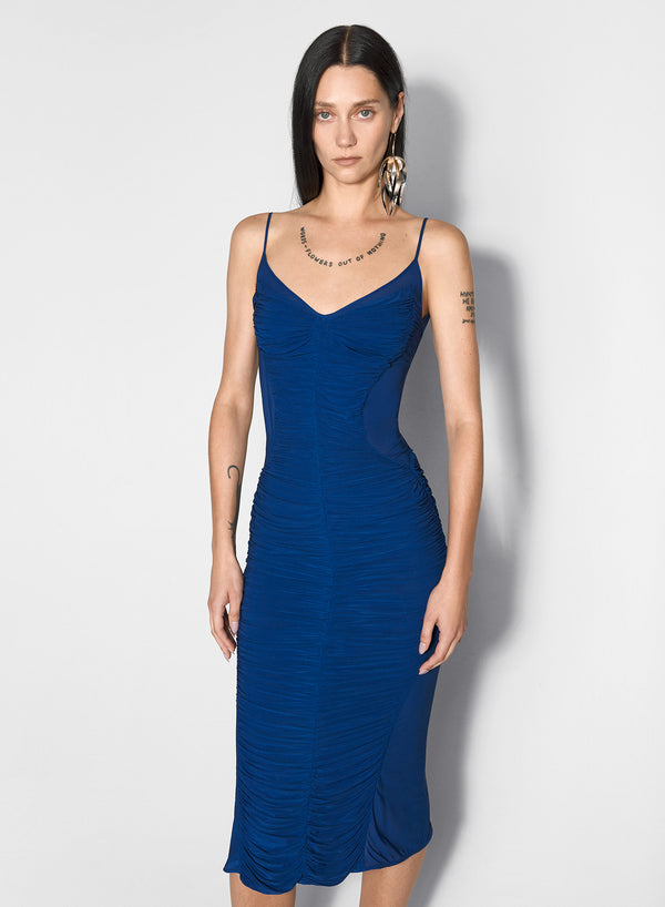 blue ruched dress | MUGLER Official Website – Mugler