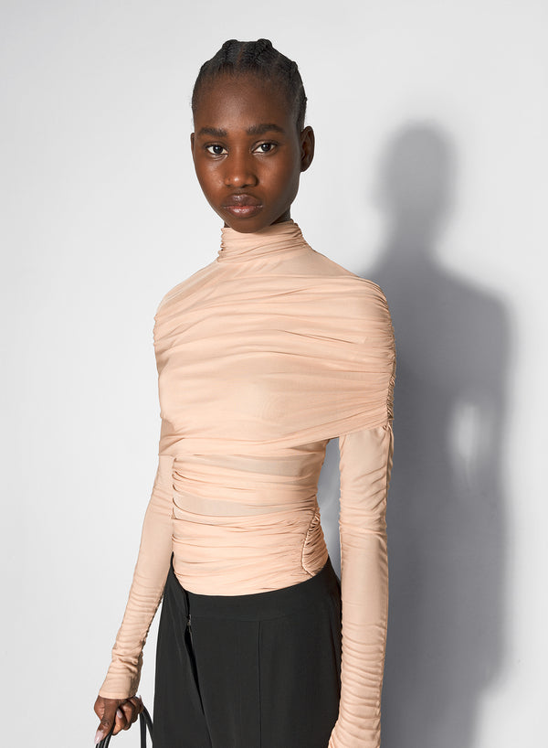 nude ruched top | MUGLER Official Website – Mugler