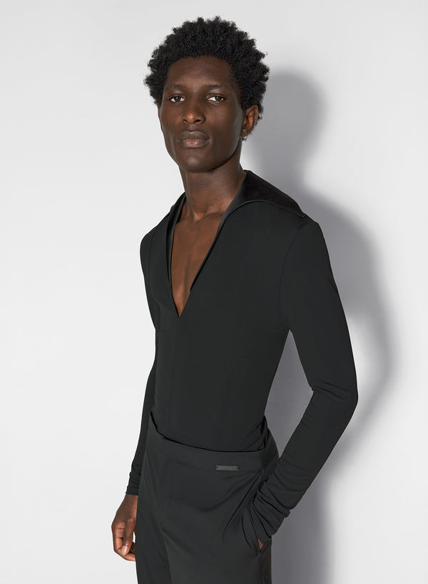 black spiky satin collar top | MUGLER Official Website – Mugler